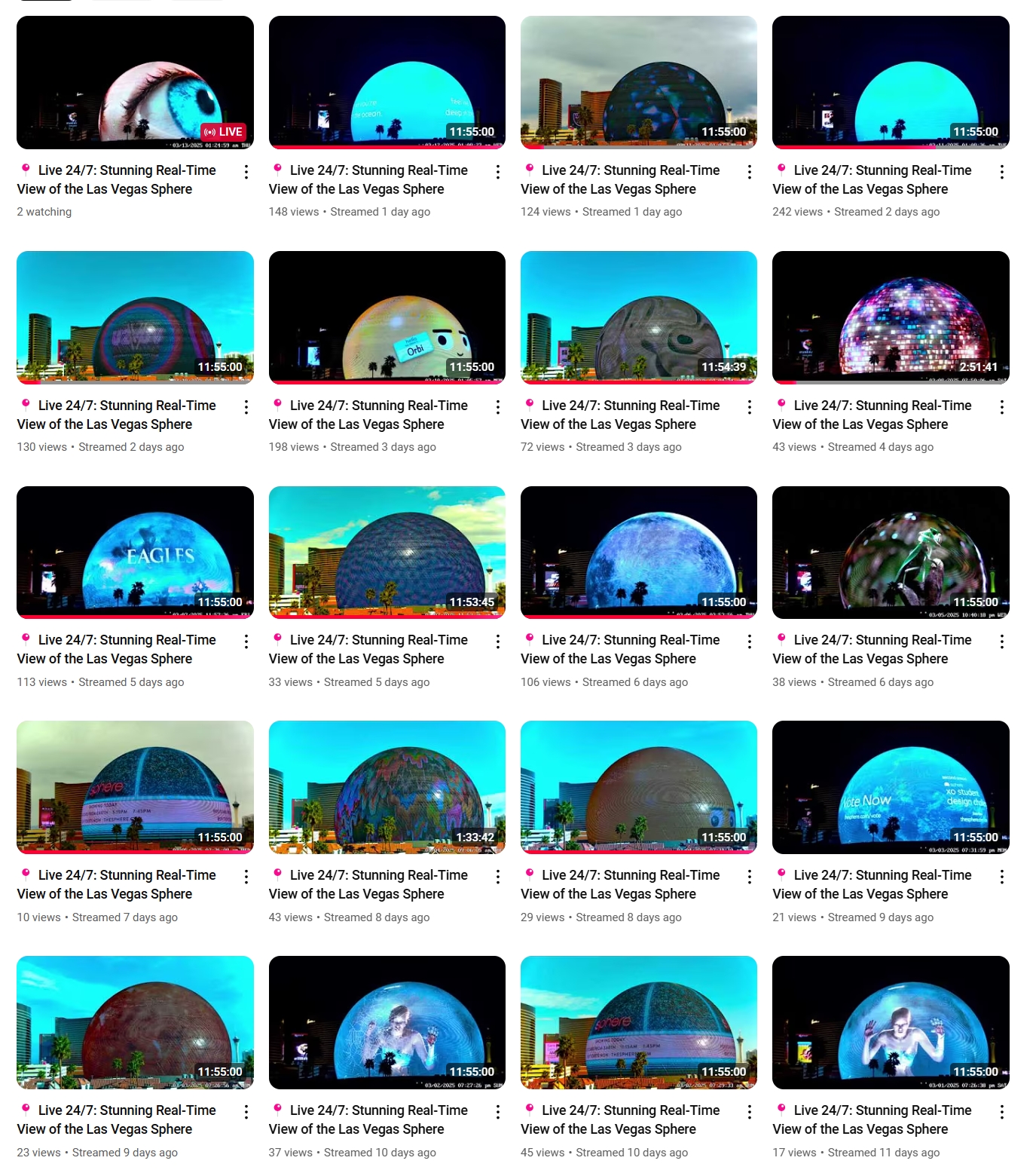 Welcome to the unofficial 24/7 Sphere Las Vegas Live view! - Sphere ...